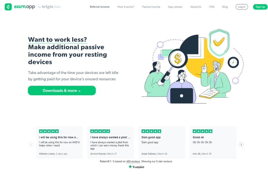 Earn app money – Best passive by sharing the internet bandwidth I am using